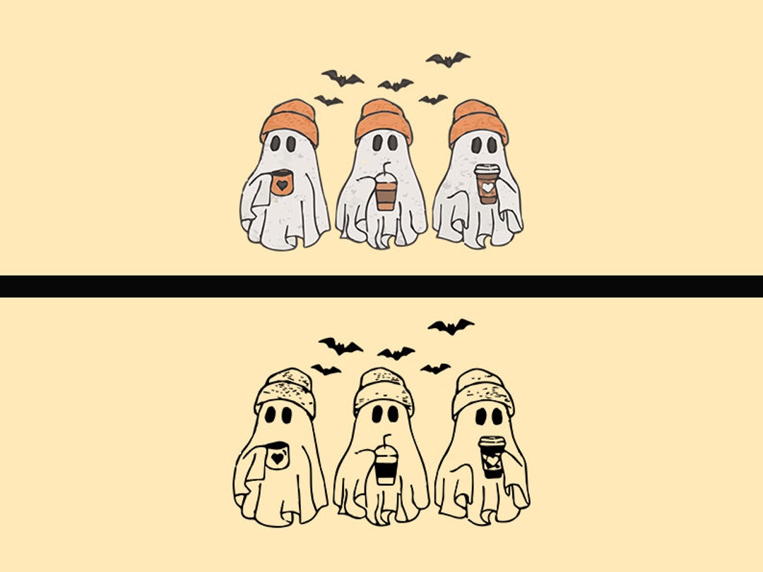 Ghost Png Ghost Collage Svg PNG, Halloween Png Cute Pink Reading Ghost ...