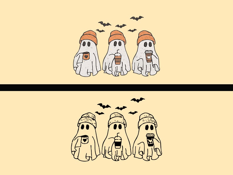 Ghost Png Ghost Collage Svg PNG, Halloween Png Cute Pink Reading Ghost ...