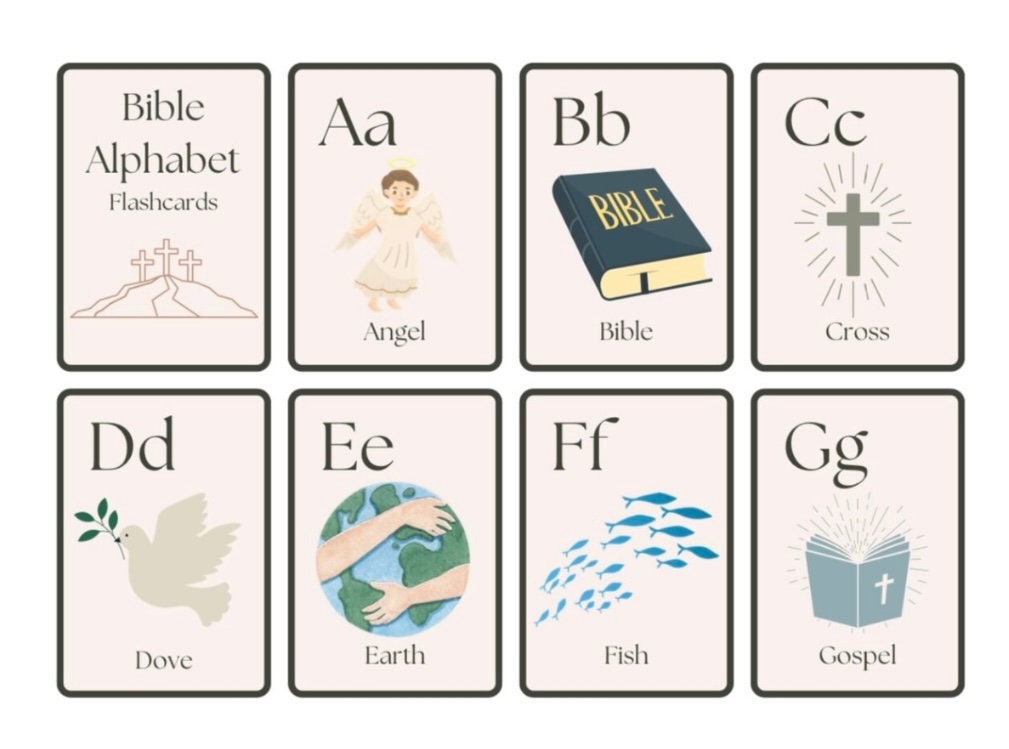 Biblical Based Alphabet Flash Cards - Etsy