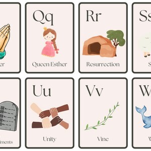 Biblical Based Alphabet Flash Cards - Etsy