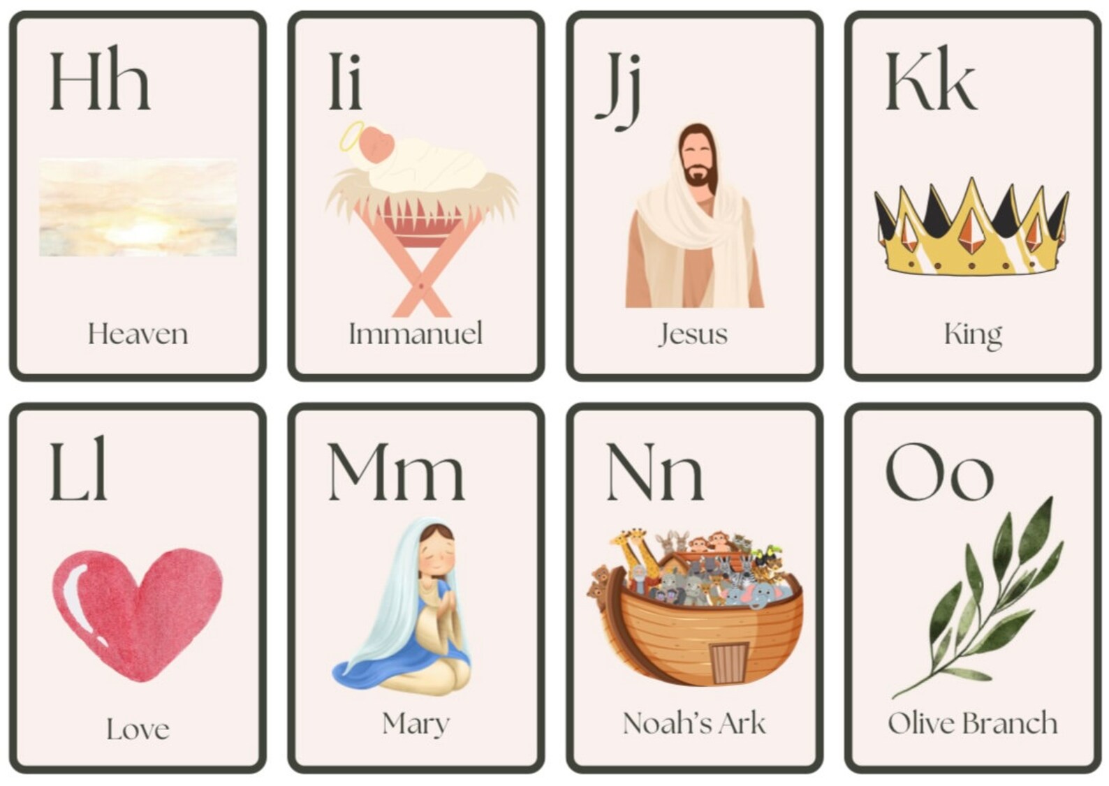 Biblical Based Alphabet Flash Cards - Etsy