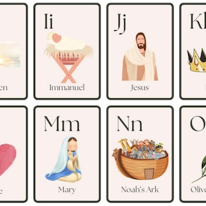 Biblical Based Alphabet Flash Cards - Etsy