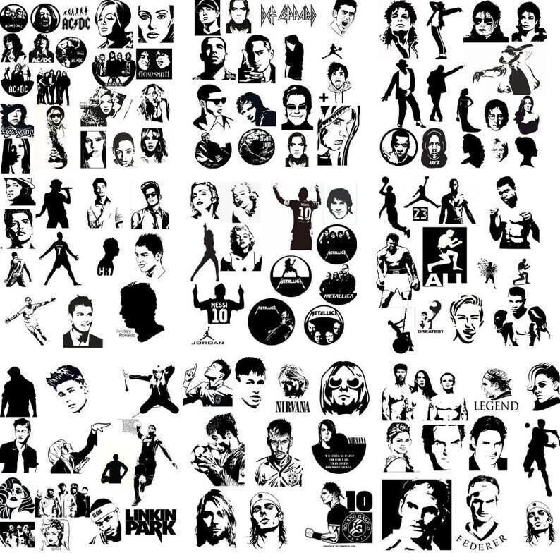 150 Pack DXF Files Famous People for CNC Laser Cutting 2D Cut Files ...