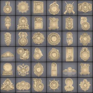 80 Clocks STL Models CNC Router & 3D Printer Artcam Aspire Bas Relief ...