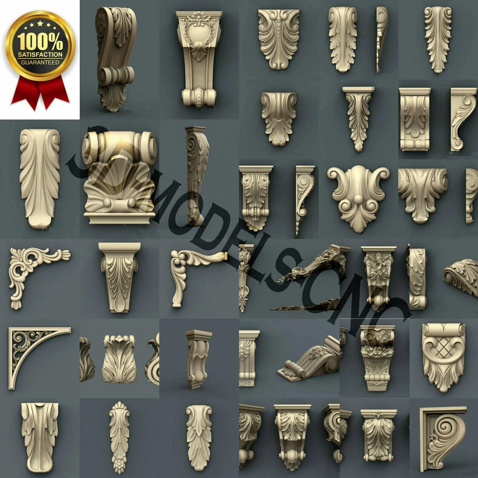 3d Stl Files For Cnc Decorative Corbel Collection 32 Unique Designs