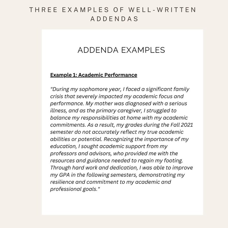 Law School Application Addendum Writing Guide - Etsy