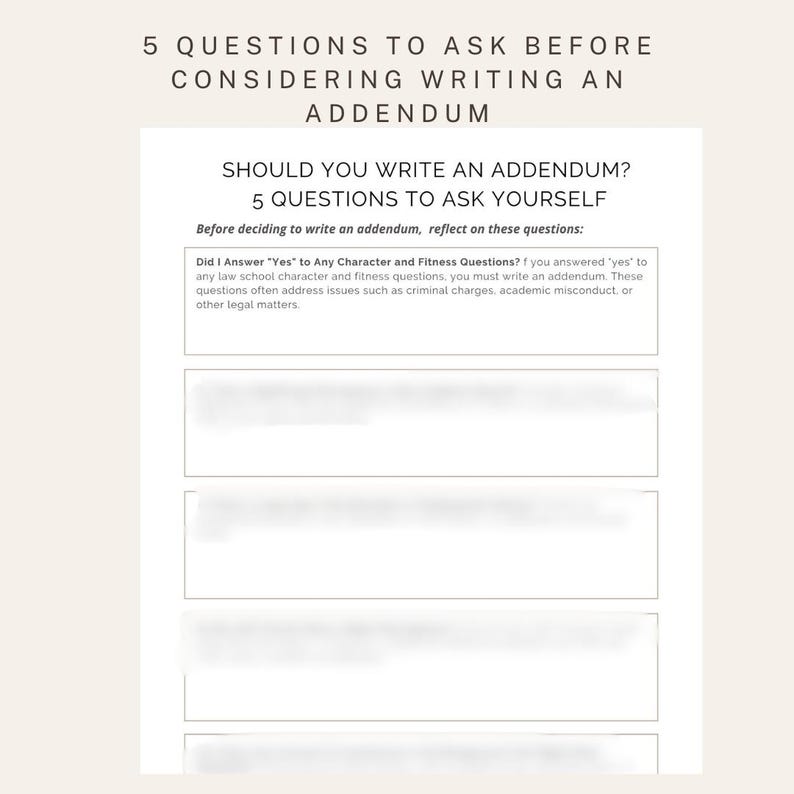 Law School Application Addendum Writing Guide - Etsy