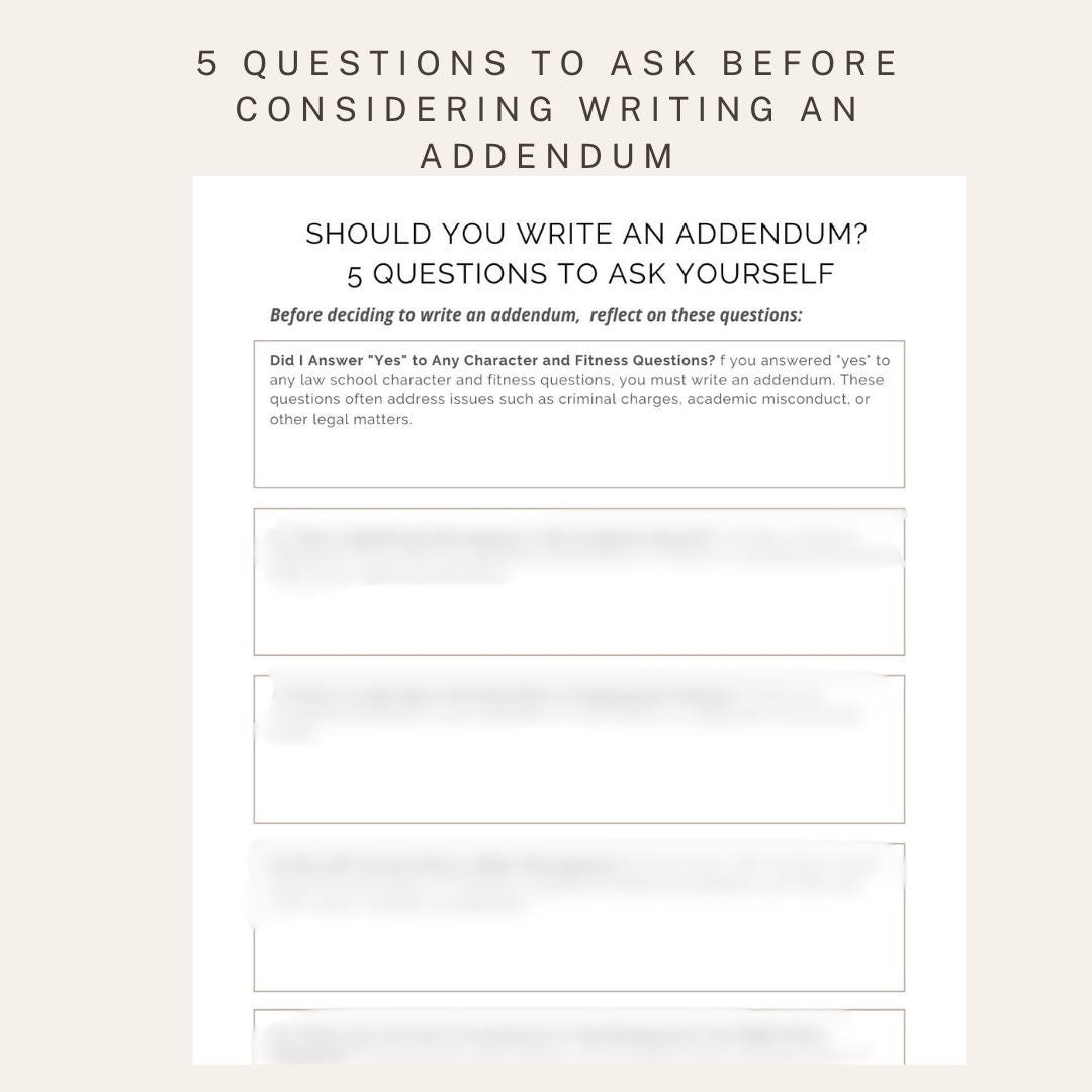 Law School Application Addendum Writing Guide - Etsy