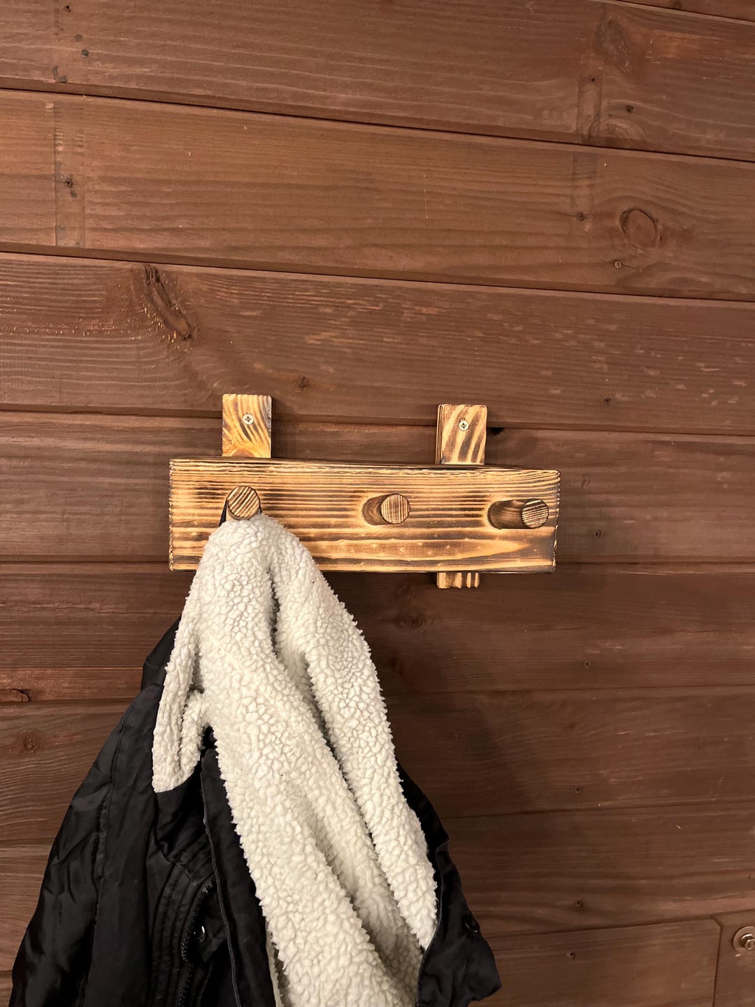 Rustic Wooden Coat Rack With Shelf,wall-mounted Wooden Coat Rack,wooden ...