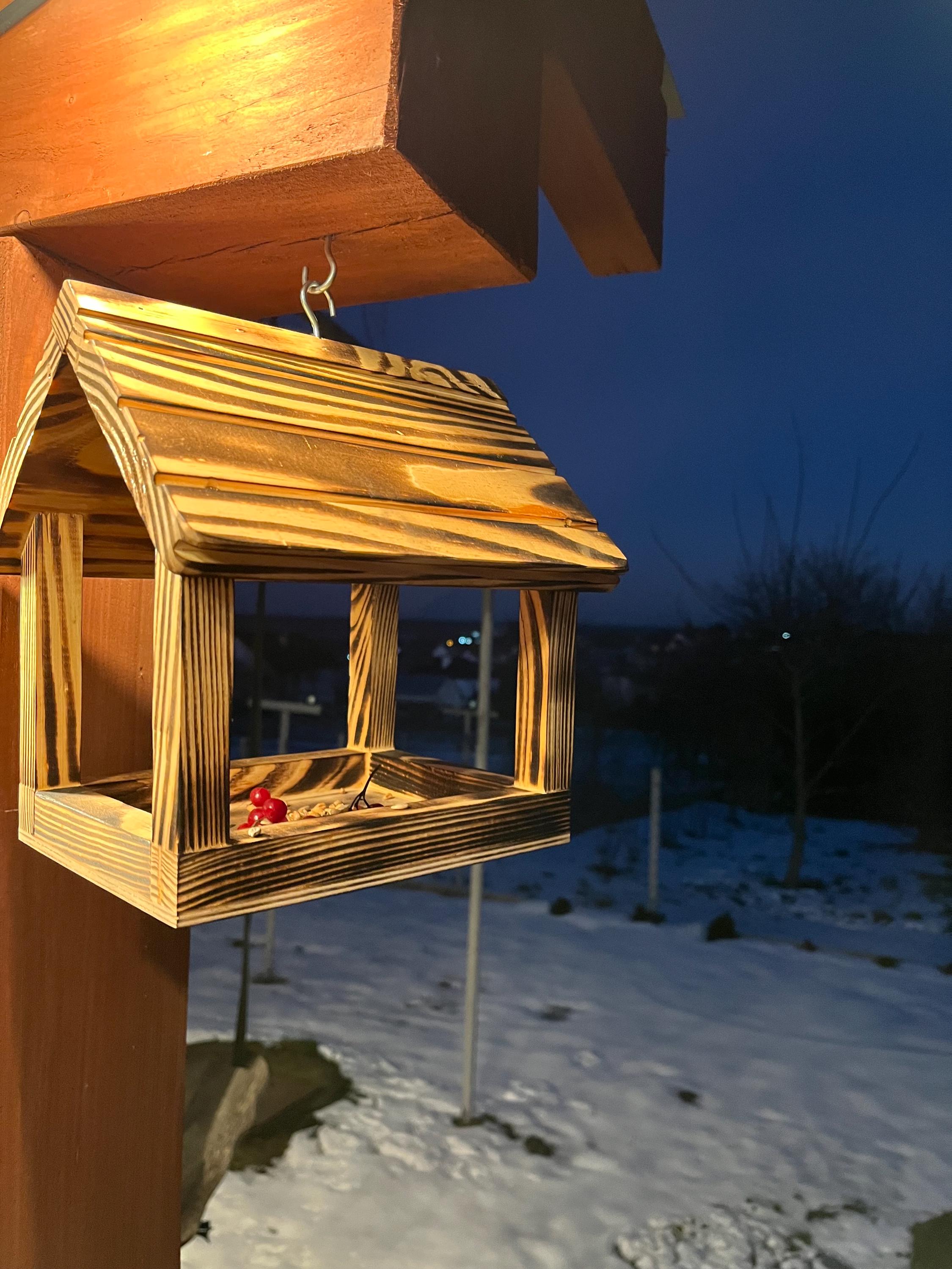 Bird Feeder, Wooden Bird Feeder, Tree-mounted Bird Feeder, Garden Bird ...