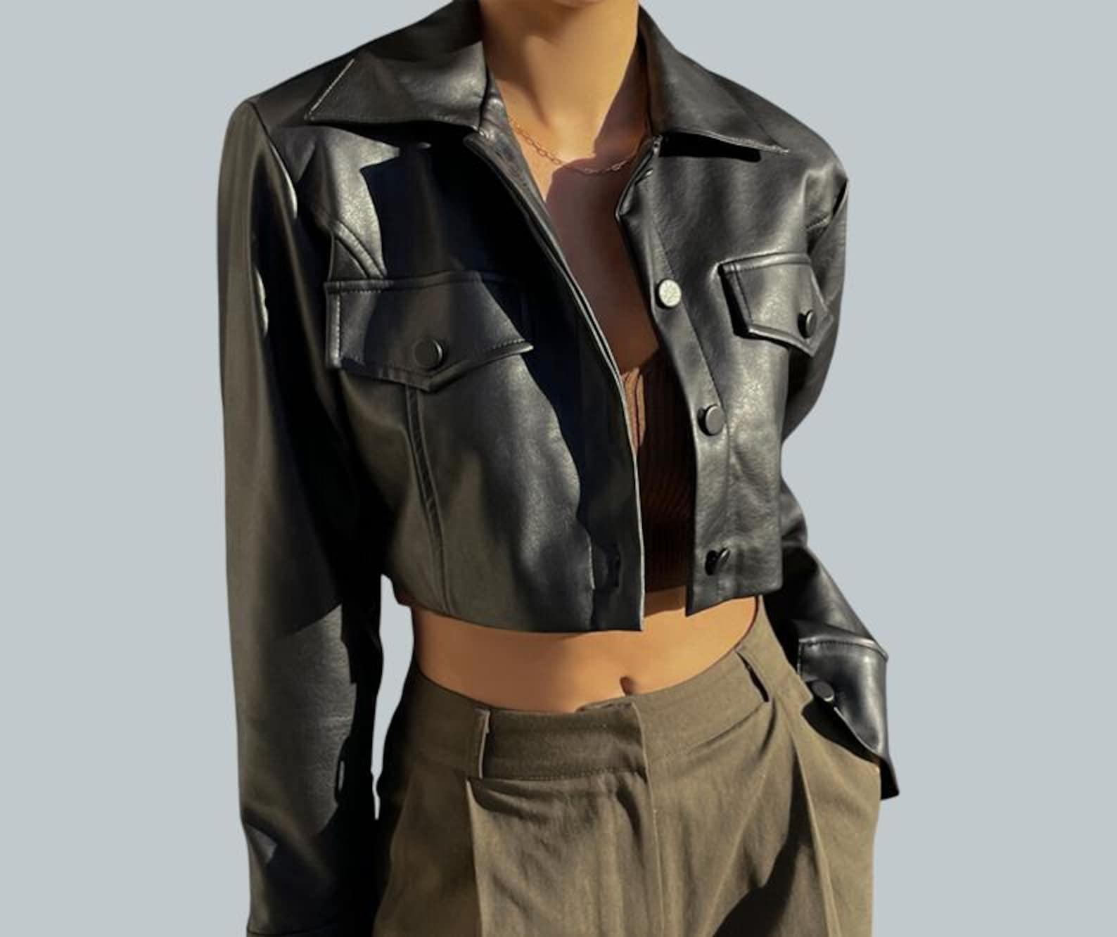 Women's Genuine Leather Crop Top Jacket, Real Leather Jackets for Women ...