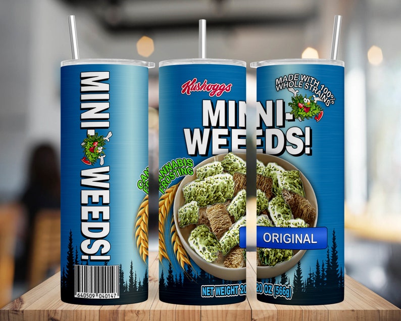 Mini Weeds 20oz Weed Tumbler Wrap, Funny 420 Stoner Tumbler, Marijuana ...