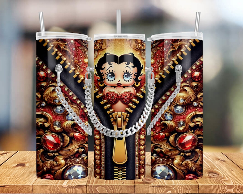 Betty Boop Zipper Tumbler Wrap PNG, Betty Boop Designs, Betty Boop ...