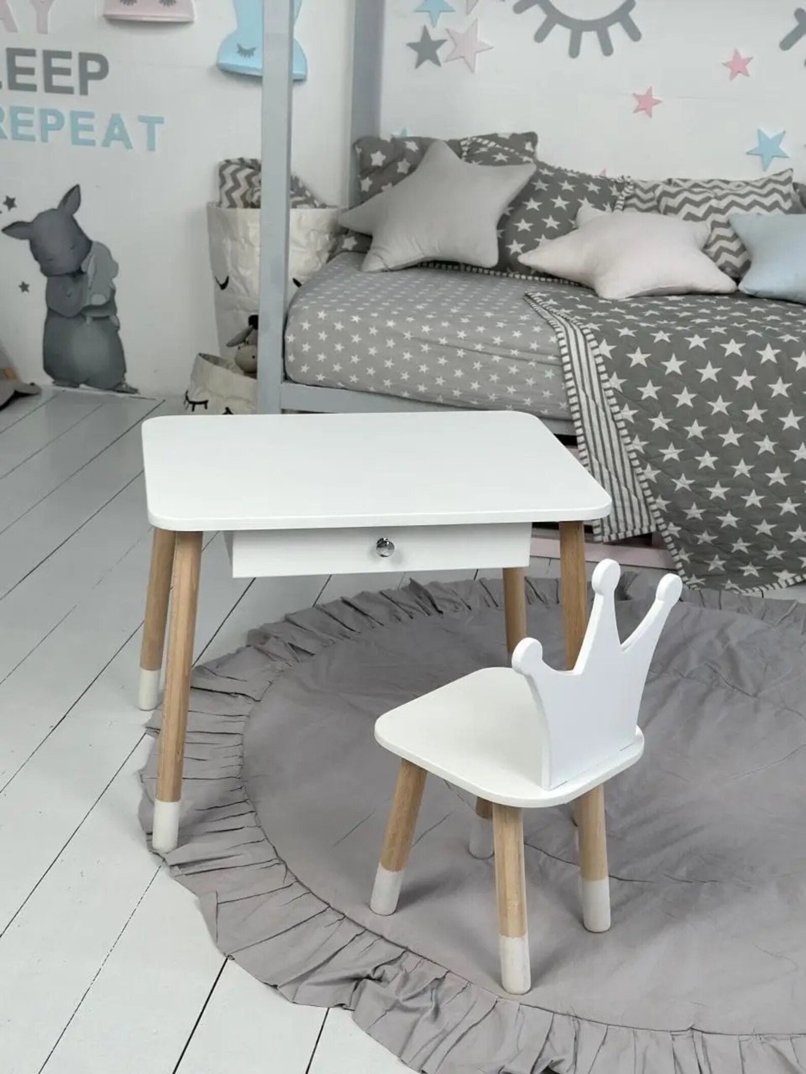 Children's Table and Chair Set With Drawer for Pencils and Coloring ...