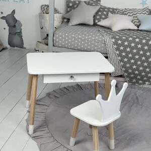 Children's Table and Chair Set With Drawer for Pencils and Coloring ...