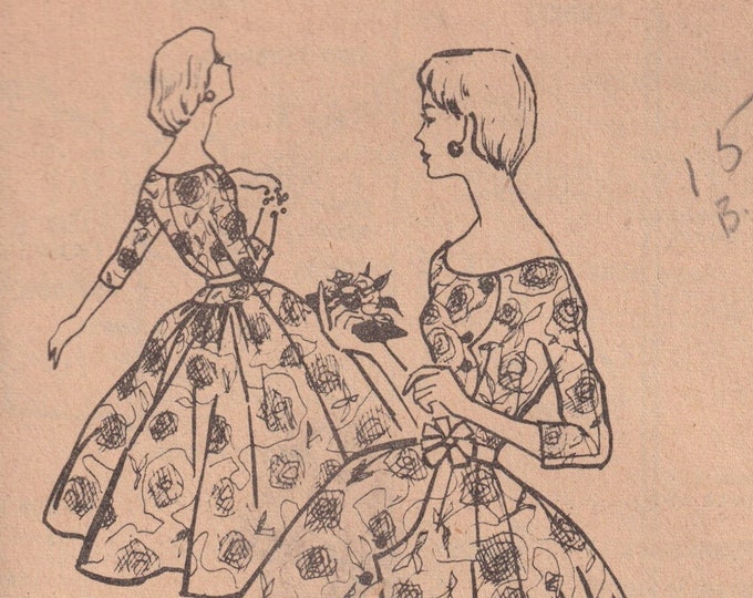 1950s Vintage Sewing Pattern Mccalls 4221 Misses Givenchy Full Skirt ...