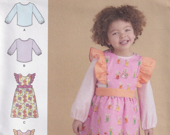 Kids Sewing Pattern New Look 6578 Girls Easy A Line Dress Jumper ...