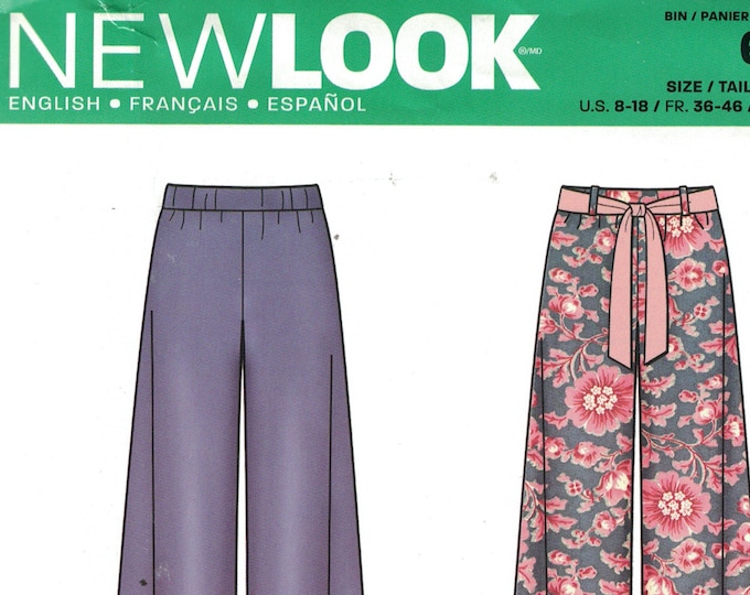 Misses Sewing Pattern New Look 6289 Wide Leg Pants Shorts With Fabric ...