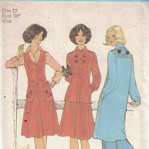 1970s Vintage Sewing Pattern Simplicity 7427 Misses Shirt Dress or ...
