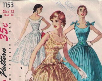 1950s Vintage Sewing Pattern Simplicity 2182 Misses One Piece | Etsy