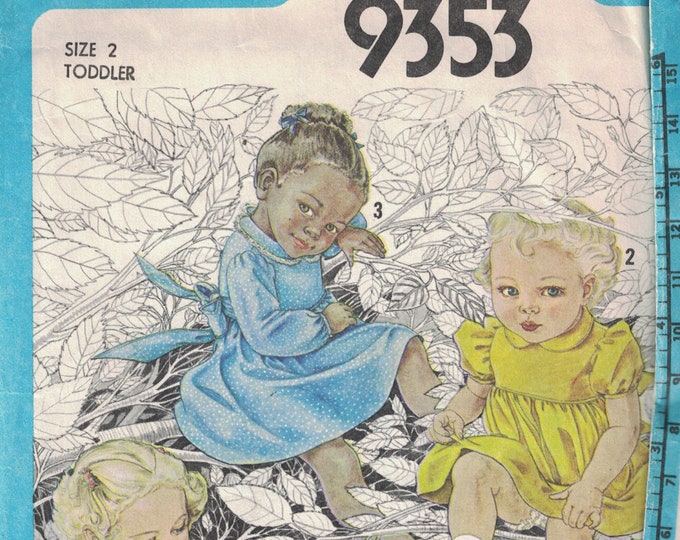 1960s Vintage Sewing Pattern Mccalls 9596 Girls A Line Dress With ...