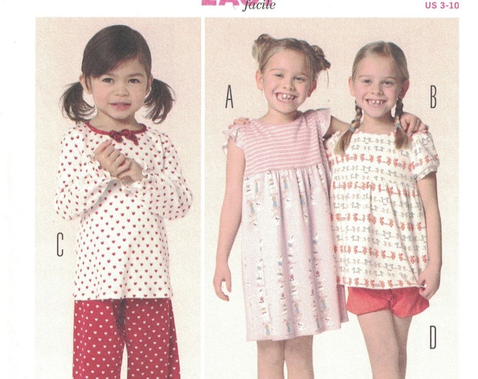 Girls Sewing Pattern Simplicity 7682 Easy Nightgown Pajamas Top Pants ...