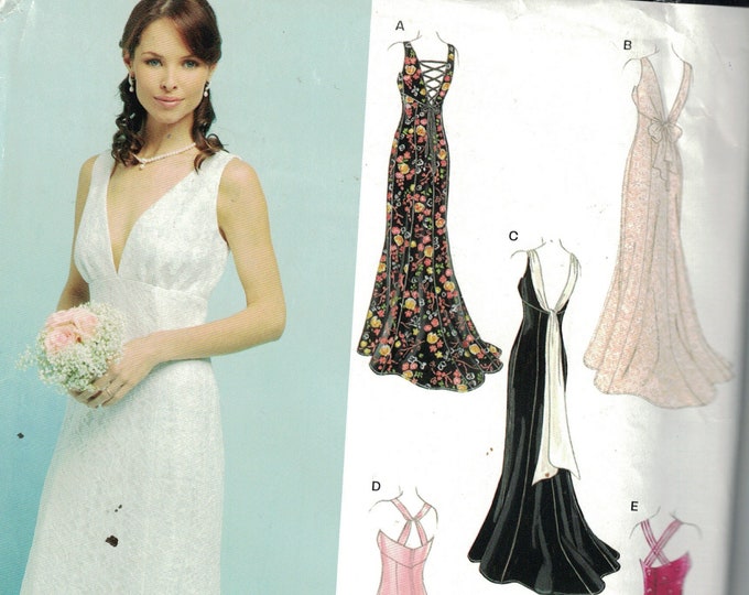 Misses Sewing Pattern New Look 6401 Misses Low Back High Waisted Plunge ...