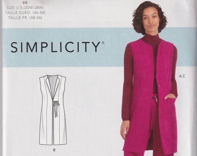 Womens Sewing Pattern Simplicity S9184 9184 R10904 Misses Vest and ...