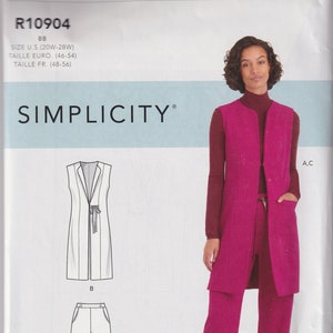 Womens Sewing Pattern Simplicity S9184 9184 R10904 Misses Vest and ...
