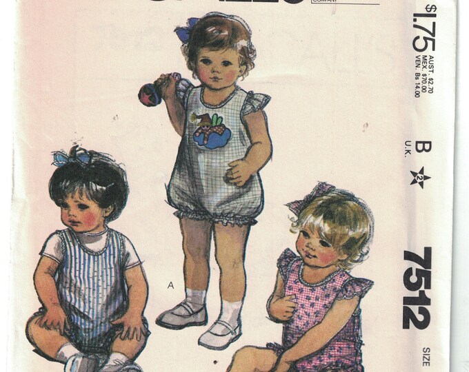 1980s Vintage Craft Sewing Pattern Mccalls 7512 Toddler Bubble - Etsy