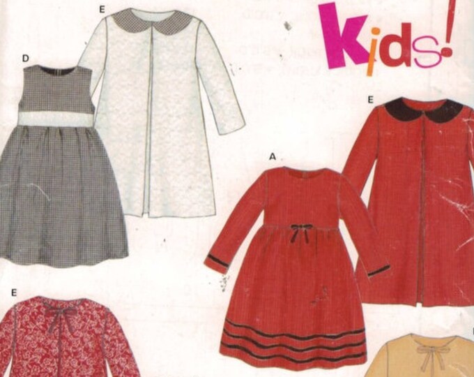 Girls Sewing Pattern New Look 6309 Girls Dress and Coat With Peter Pan ...