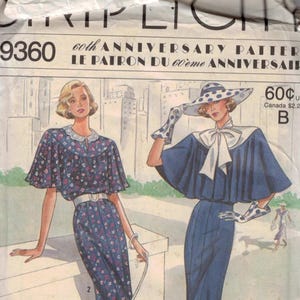 1980s Vintage Misses Sewing Pattern Simplicity 9360 60th Anniversary ...