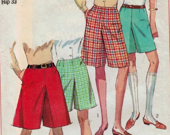 1960s Vintage Sewing Pattern Simplicity 7212 Misses Culottes Shorts ...