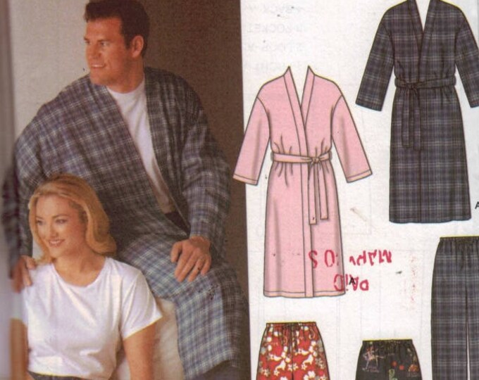 Unisex Sewing Pattern Simplicity 5314 Mens Misses Robe Pajama Pants ...