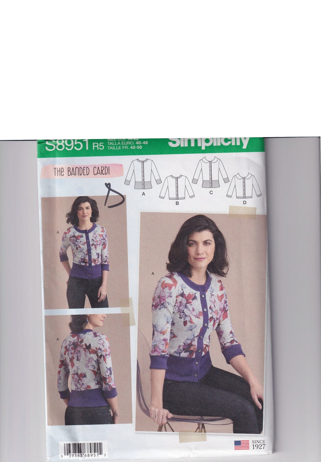 Misses Sewing Pattern Simplicity S8951 8951 Knit Cardigan Banded Cardi ...