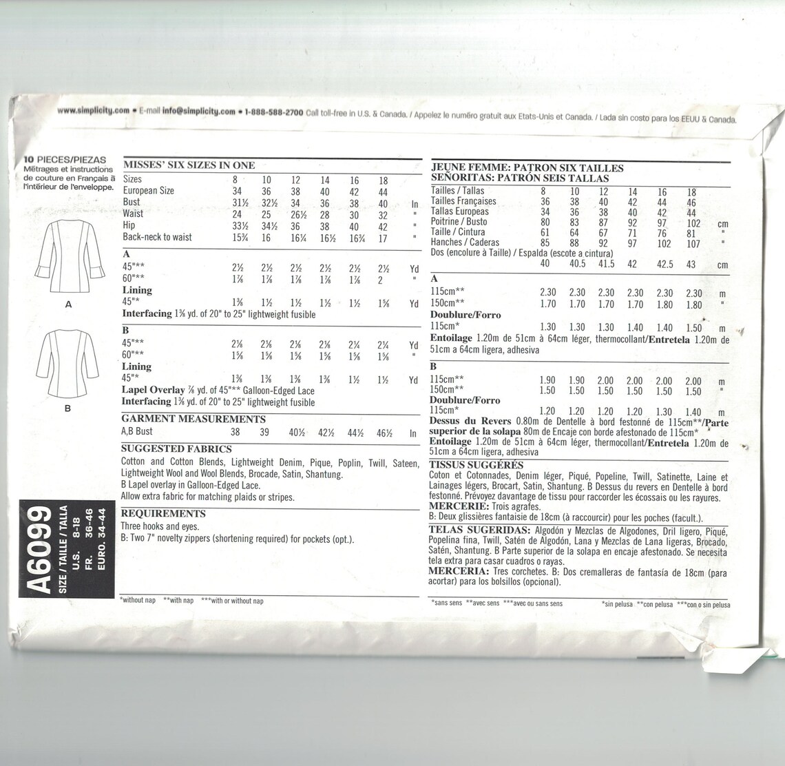 Misses Sewing Pattern New Look 6099 A6099 Misses Project - Etsy