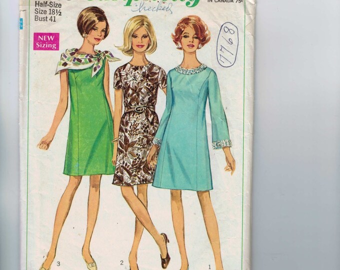 1960s Vintage Sewing Pattern Simplicity 7768 Half Size Womens - Etsy