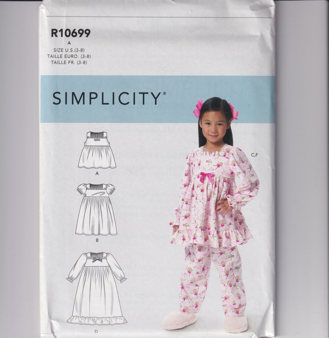 Kids Sewing Pattern Simplicity S9204 9204 R10699 Girls Top Dress ...