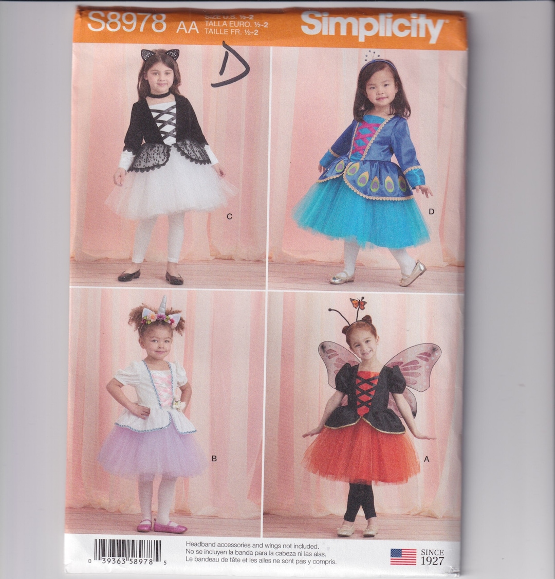 Toddler Costume Sewing Pattern Simplicity S8978 8978 Girls Fairy ...