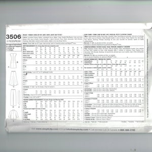 Misses Sewing Pattern Simplicity 3506 Easy Dress Top Skirt Pants Jacket ...