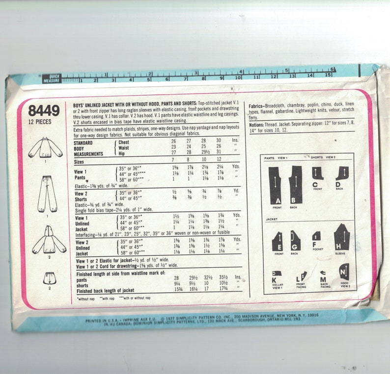 1970s Vintage Sewing Pattern Simplicity 8449 Boys Track Suit - Etsy