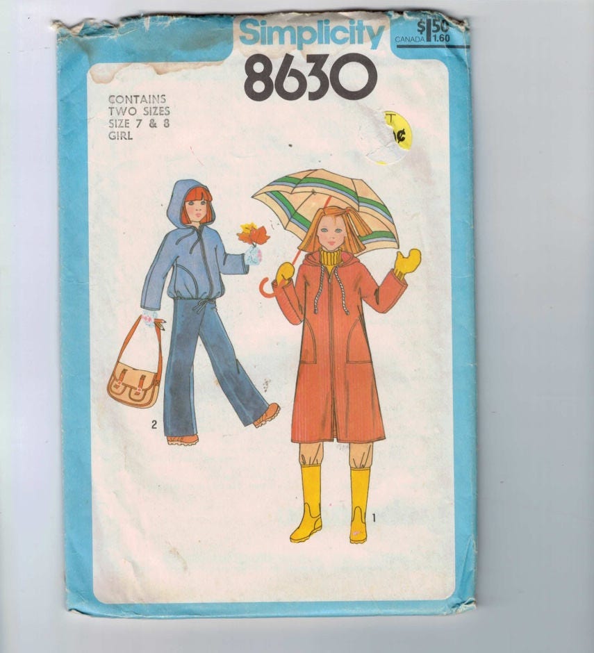 1970s Vintage Sewing Pattern Simplicity 8630 Girls Unlined | Etsy