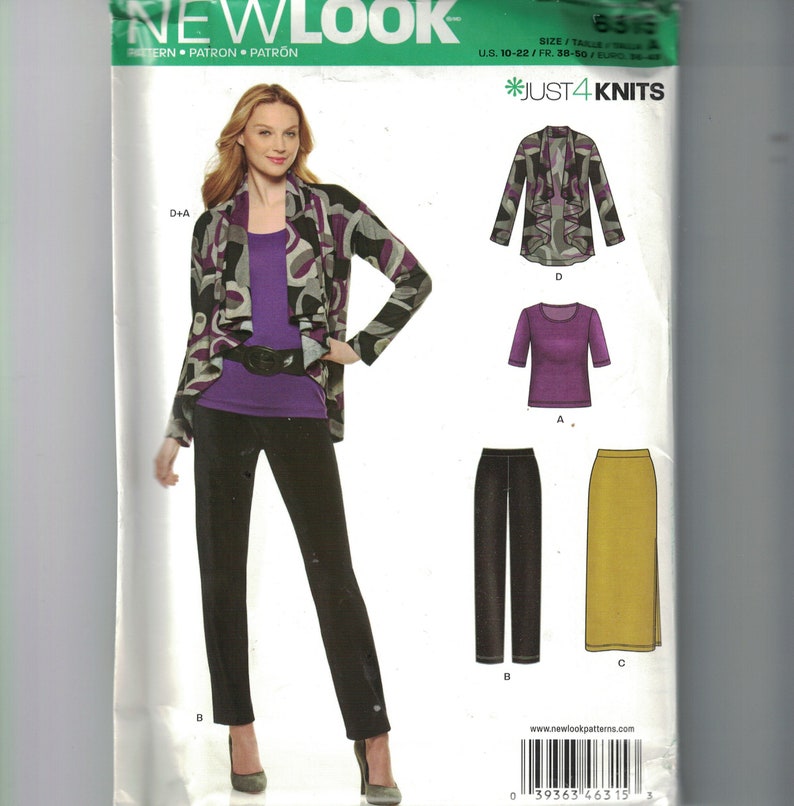 Misses Sewing Pattern New Look 6315 Easy Waterfall Cardigan - Etsy