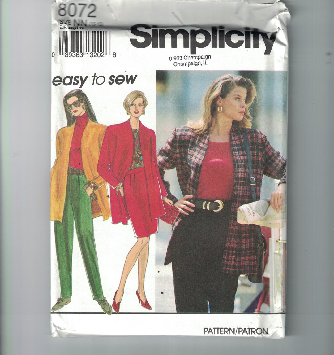 1990s Vintage Sewing Pattern Simplicity 8072 Misses Easy Pants Skirt ...