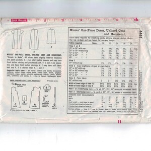 1960s Vintage Sewing Pattern Simplicity 4488 Misses One Piece Dress ...