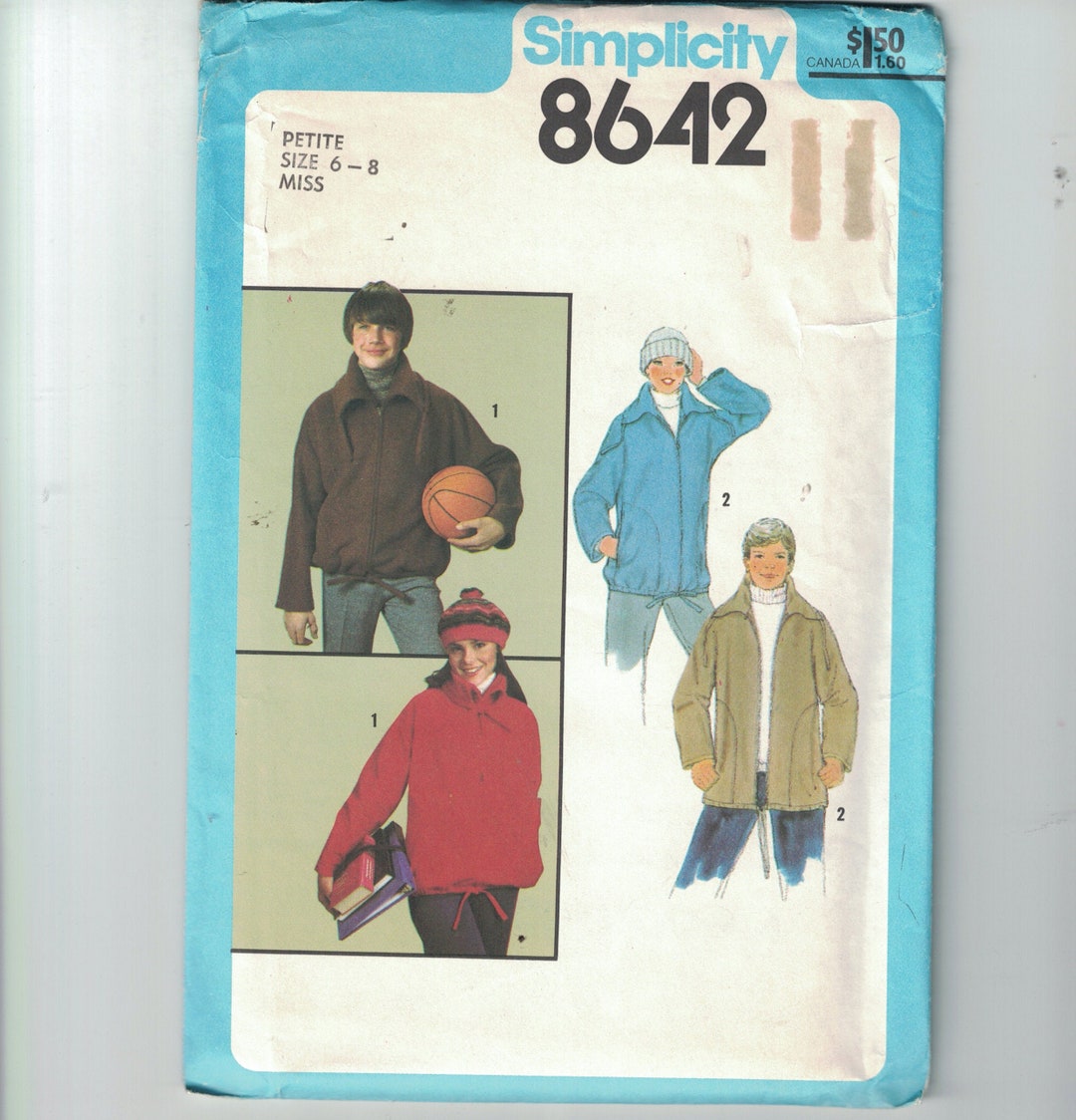 1970s Vintage Sewing Pattern Simplicity 8642 Misses Unlined Jacket ...