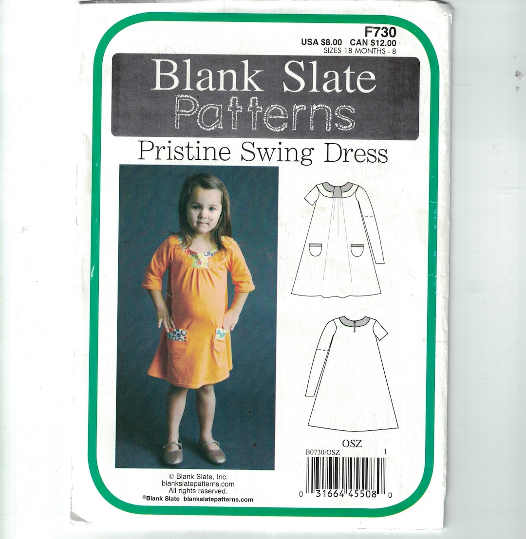 Kids Sewing Pattern Blank Slate Patterns F730 Girls Pristine Swing ...