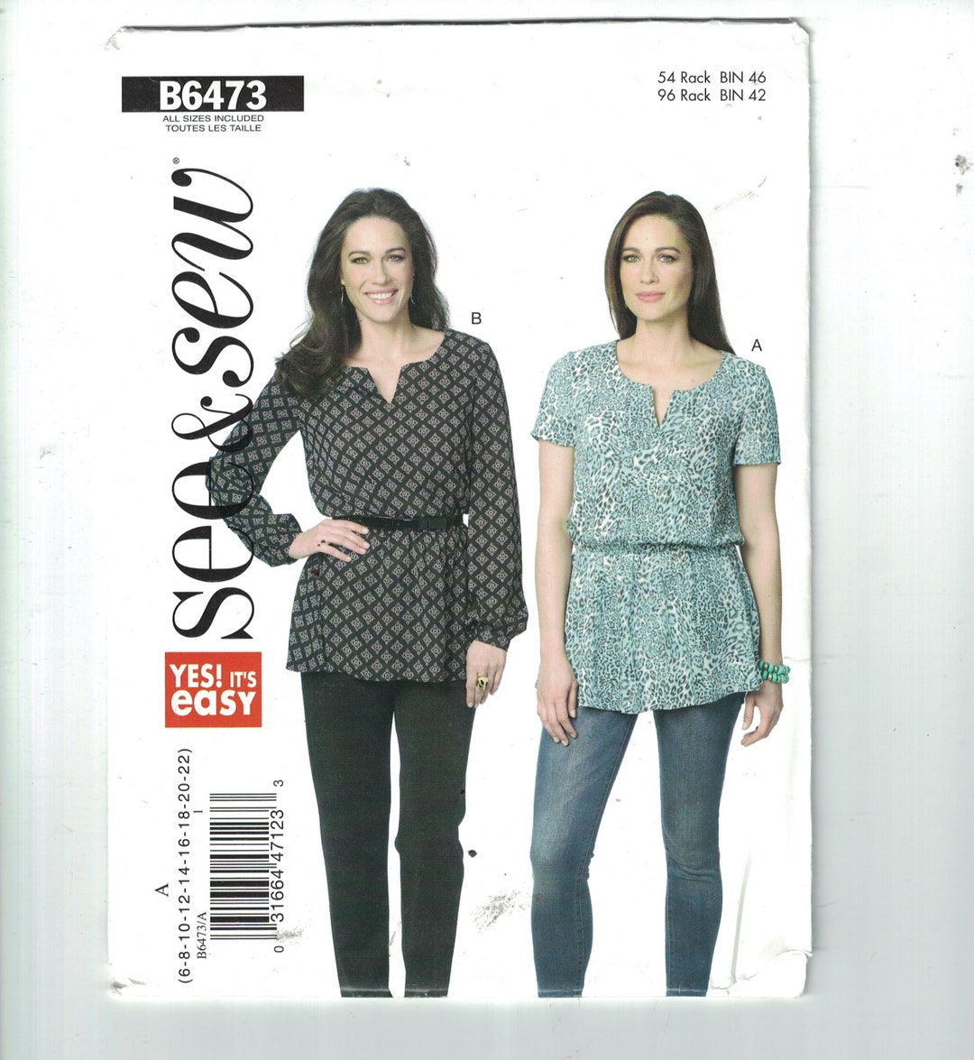 Misses Sewing Pattern See and Sew B6473 6473 Easy Loose Fitting ...