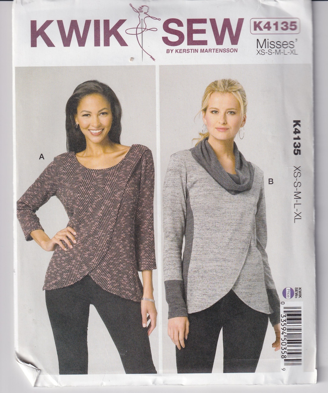 Misses Sewing Pattern Kwik Sew K4135 4135 Asymmetrical Cowl - Etsy