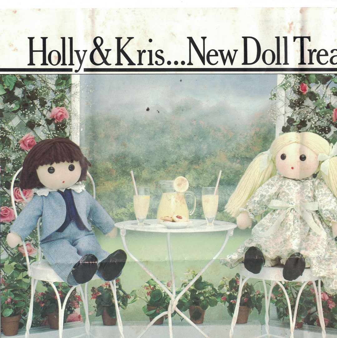 1980s Vintage Craft Sewing Pattern Vogue 2857 Boy and Girl Rag Dolls ...